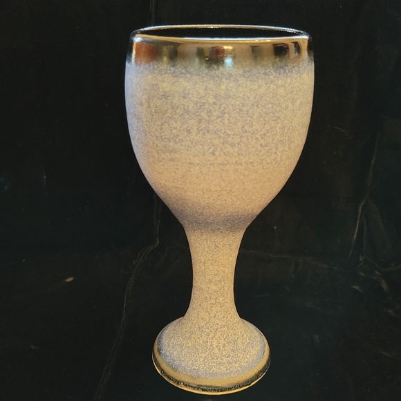 Dining | Handcrafted Pottery Chalice Brushed Blue With Unique Drip ...